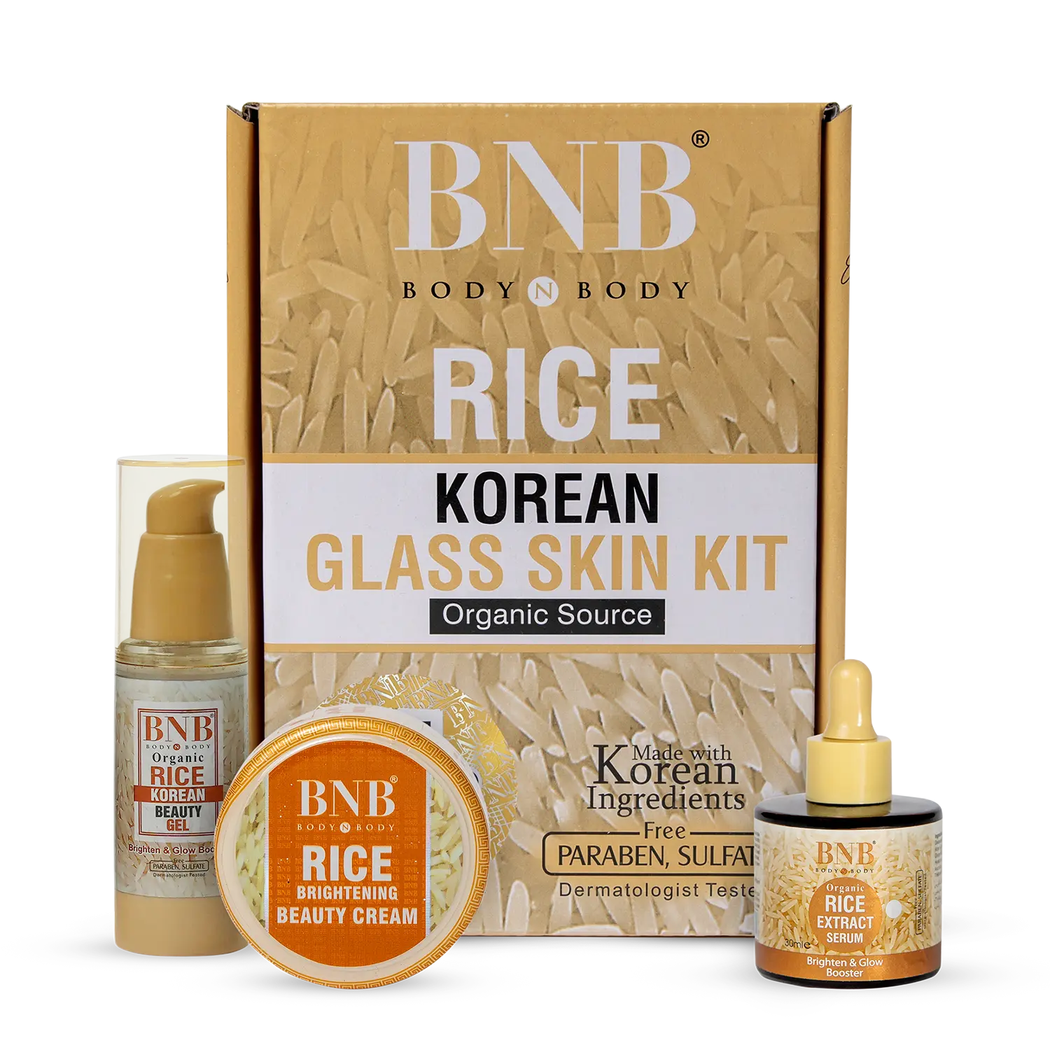 Organic Rice Korean Glass Skin Kit Pakistan | BNB